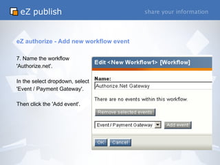 eZ Publish Workflows and Payment Gateways | PPT