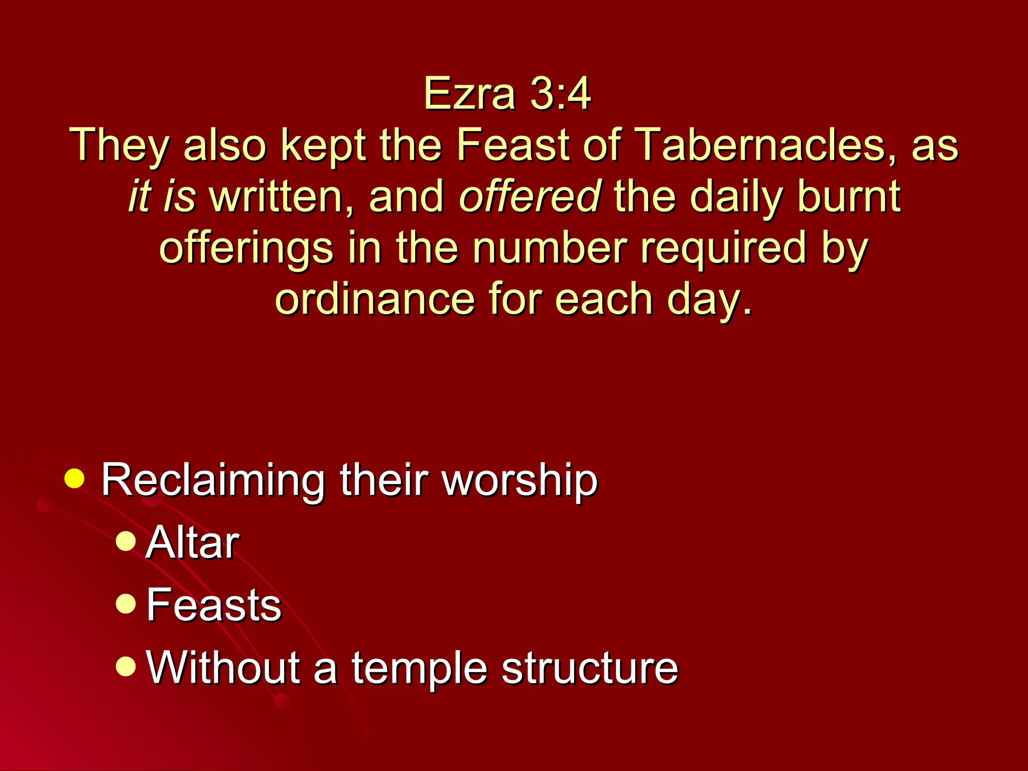 Ezra Chapter 2 & 3 | PPT | Christianity | Religion & Spirituality