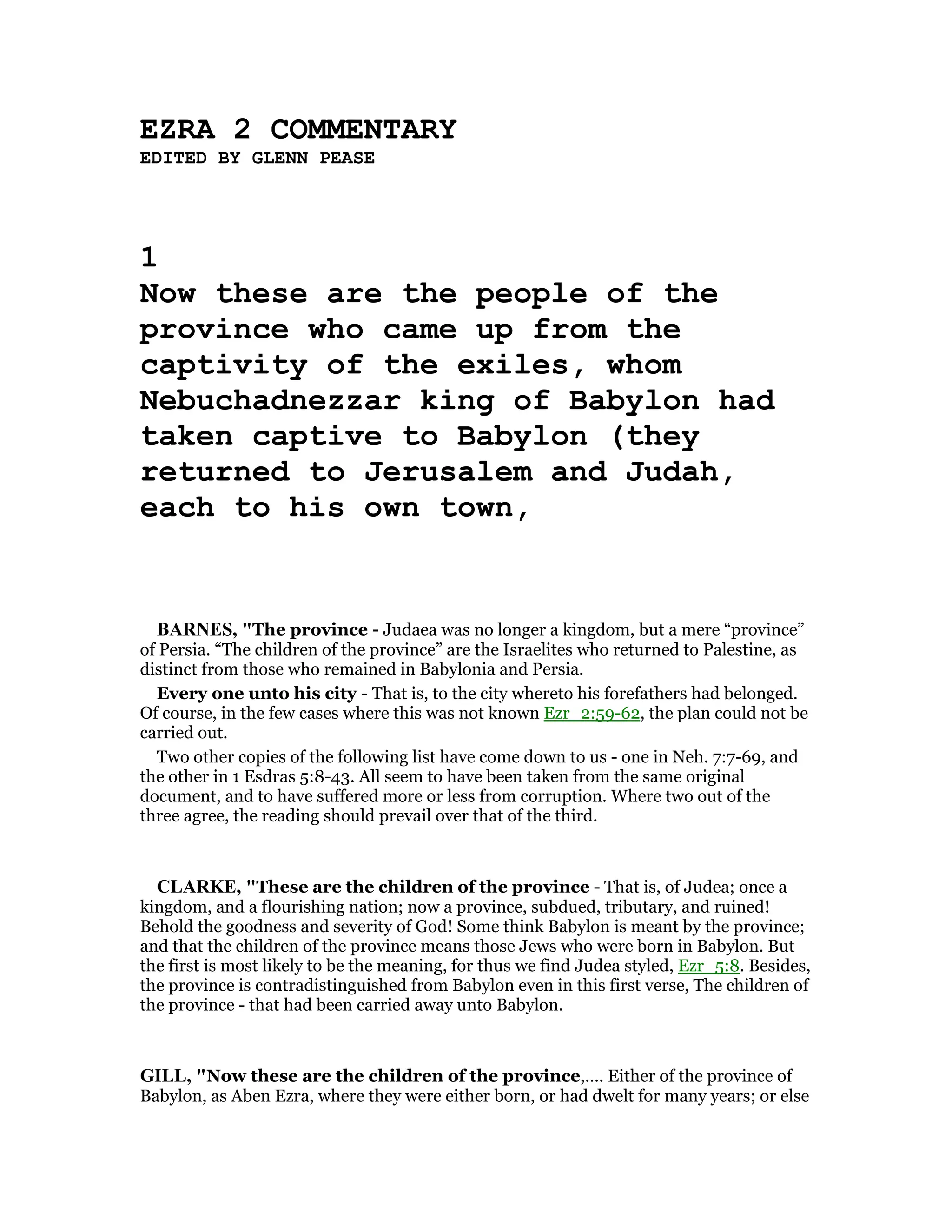 Ezra 2 commentary | PDF