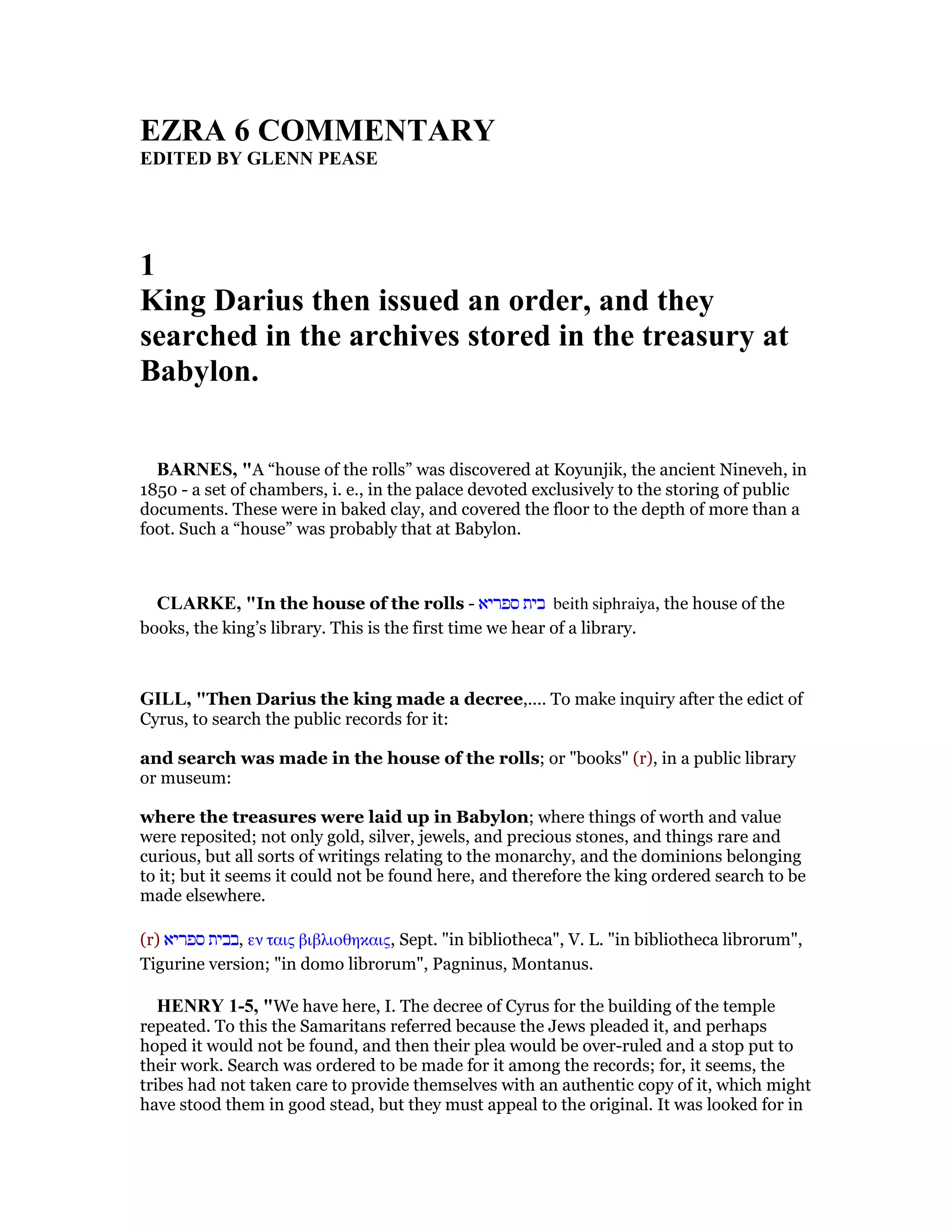 Ezra 6 commentary | PDF