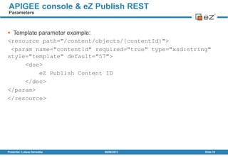 Apigee Console & eZ Publish REST | PPT