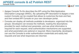Apigee Console & eZ Publish REST | PPT