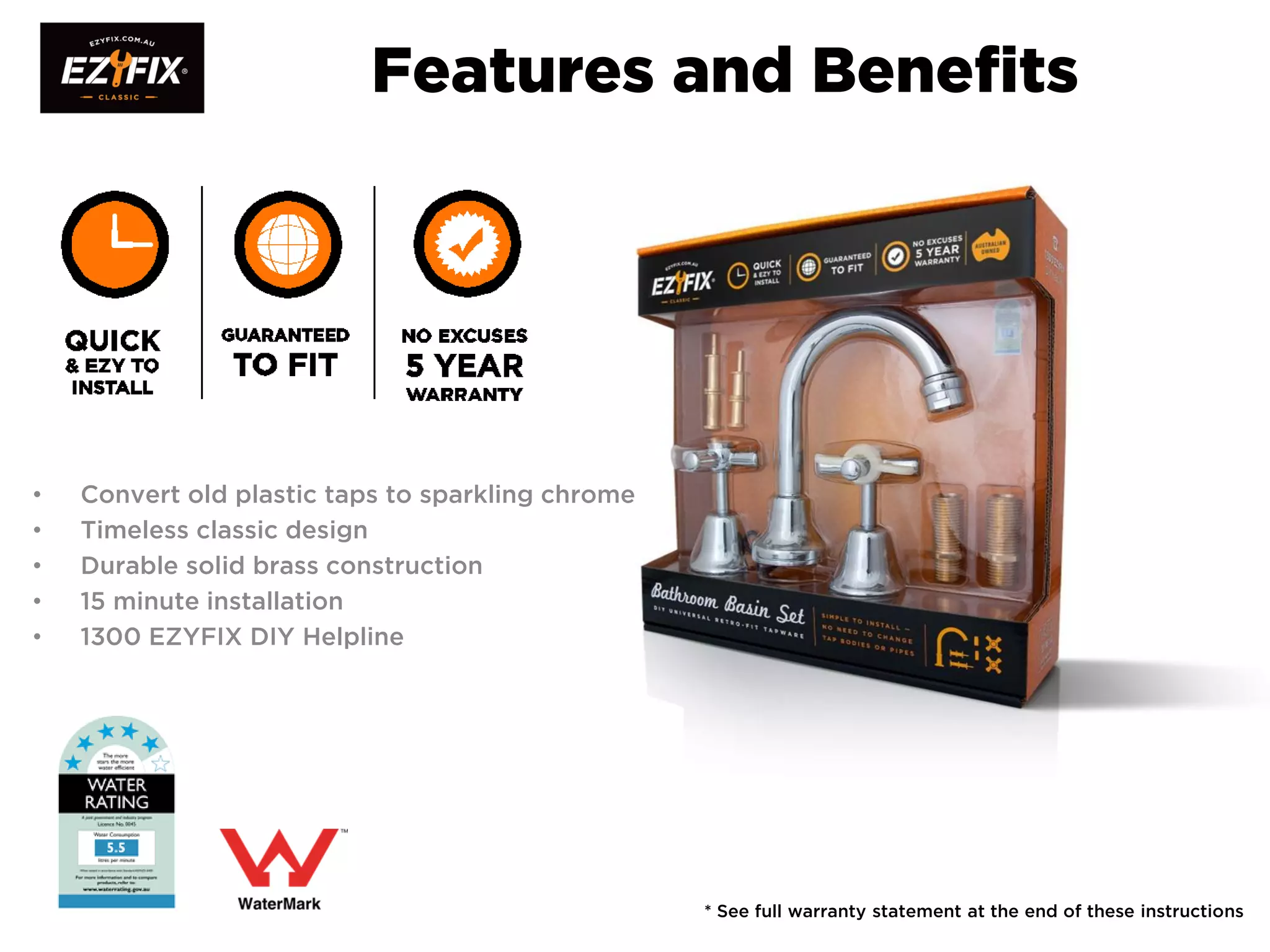 Ezyfix Classic Style Bathroom Basin set install guide | PDF