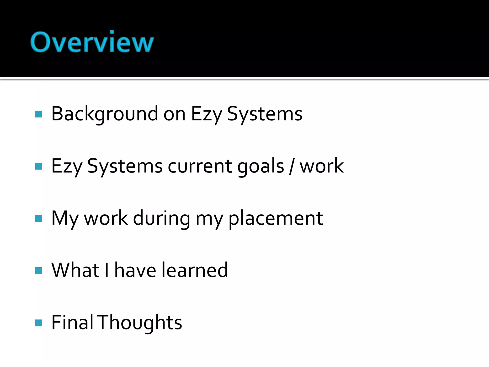 Ezy systems presentation | PPTX