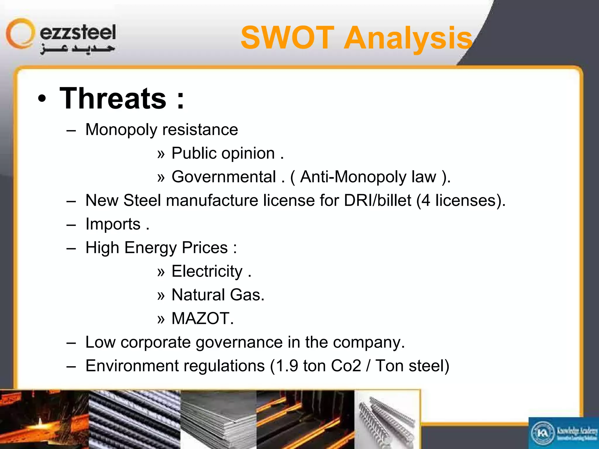 Ezz Steel Strategic Management Project New Design | PPS