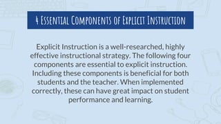 HLP #3 - 4 Essential Components of Explicit Instruction | PPTX ...