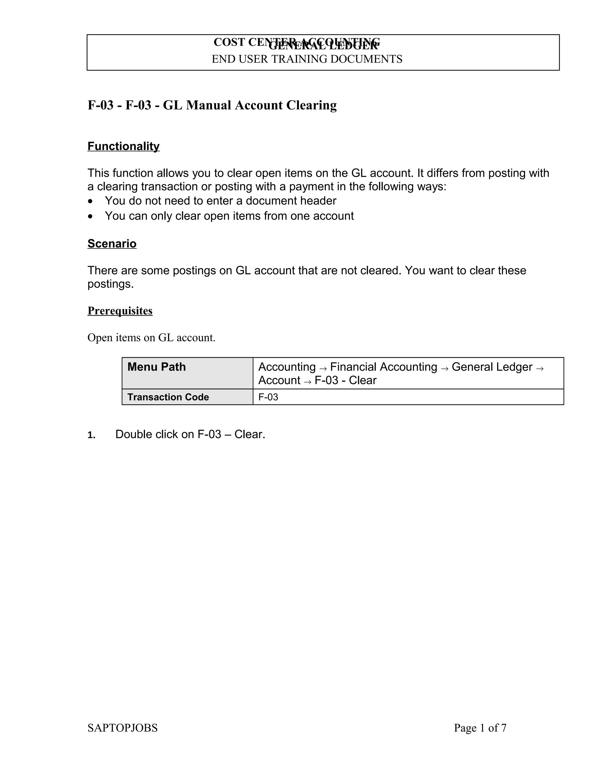 F 03 gl manual account clearing | DOC