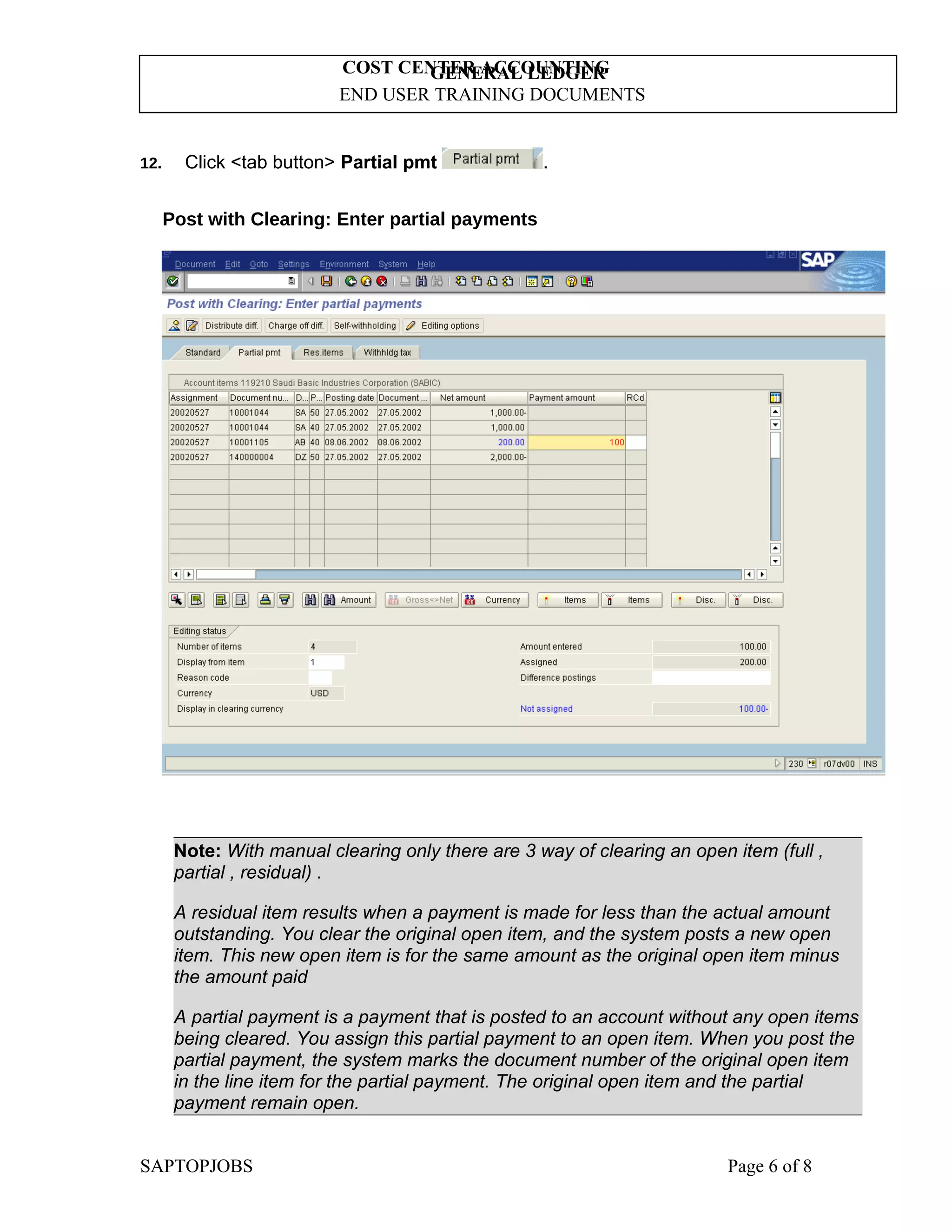 F 04 gl account clearing | DOC