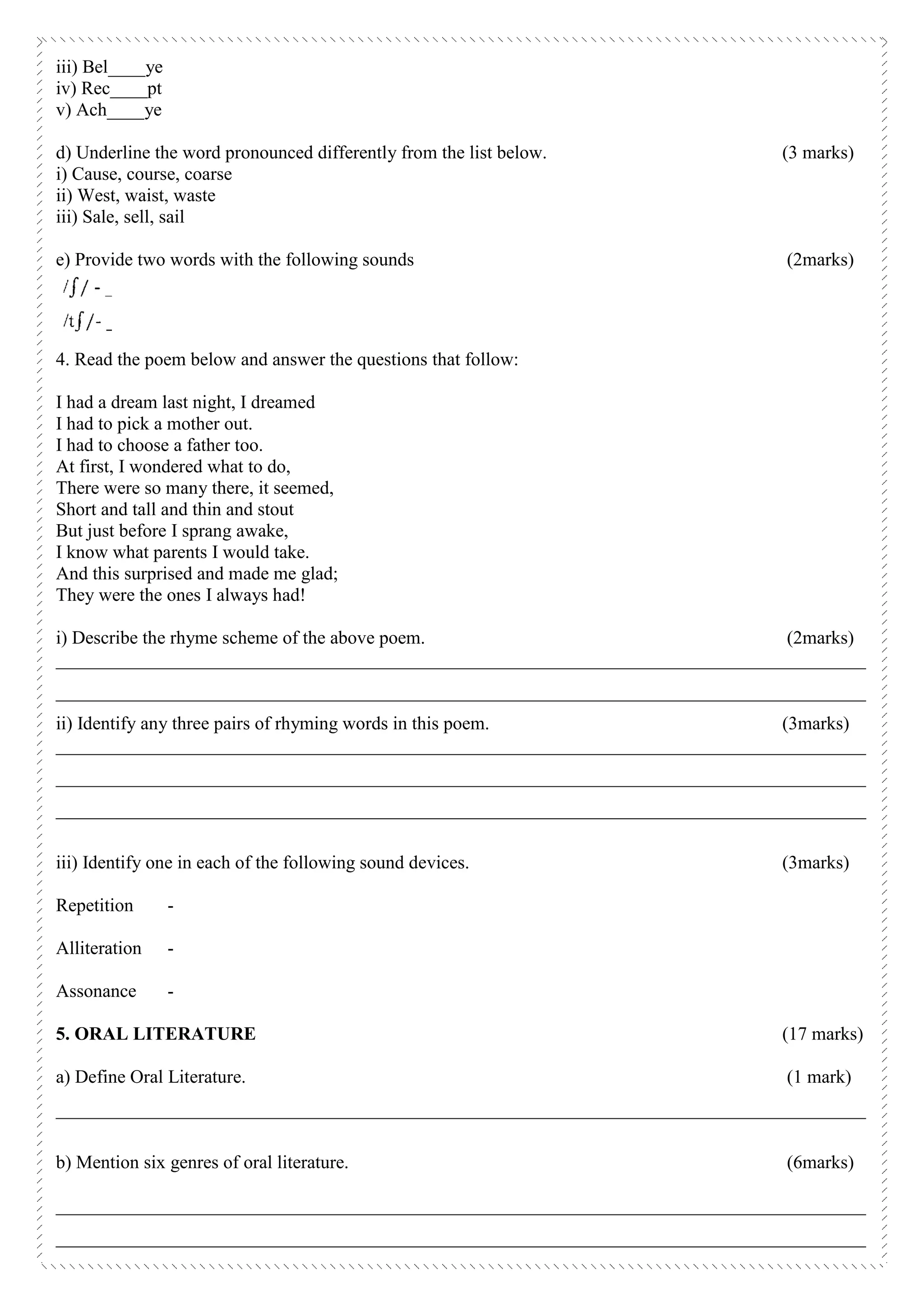 F 1-english-paper-form-1-mid-term-2-exam-2017 | PDF