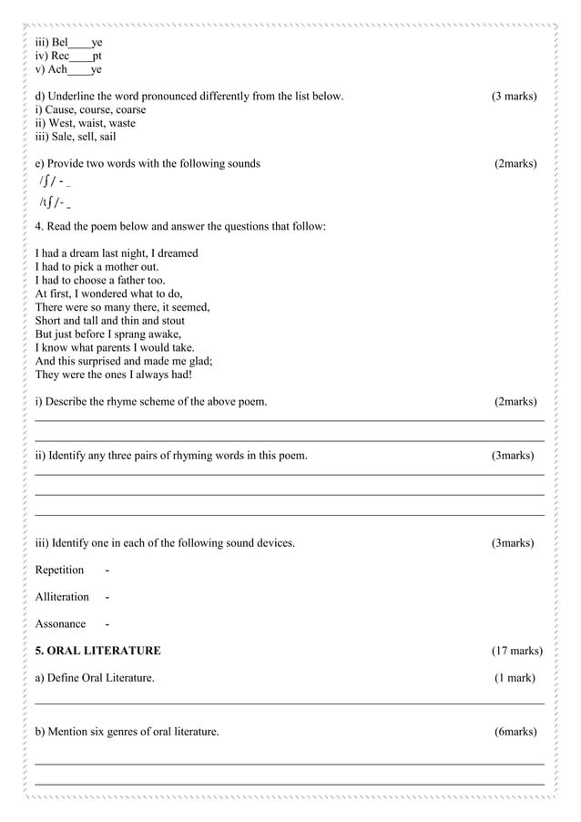 F 1-english-paper-form-1-mid-term-2-exam-2017 | PDF