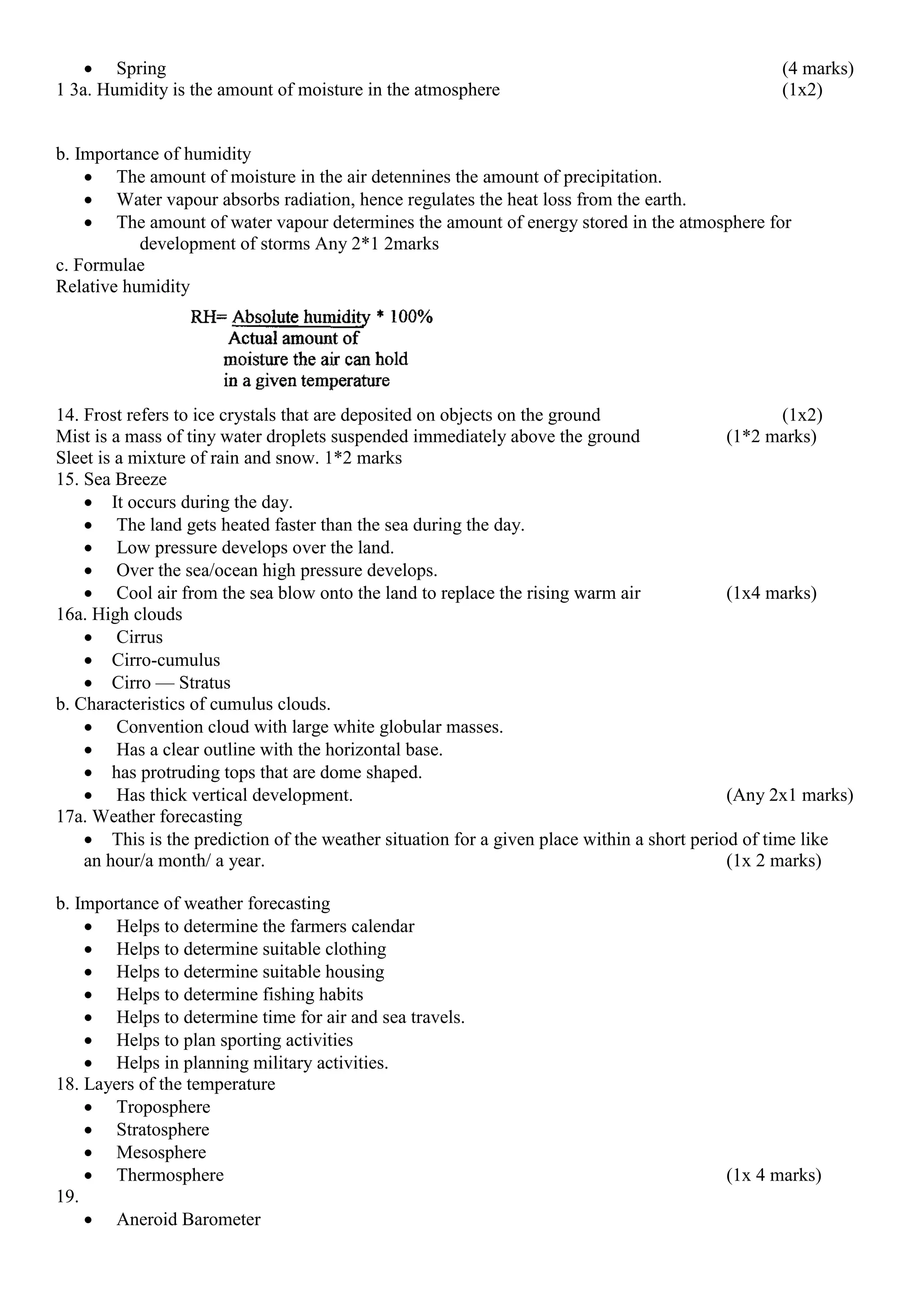 F 1-geography-form-1-marking-scheme-mid-term-2-exam-2017 | PDF