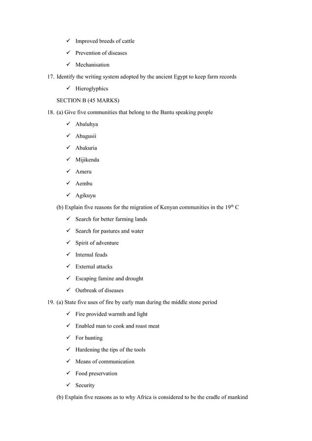F 1-history-and-government-form-1-marking-scheme-mid-term-2-exam-2017 | PDF