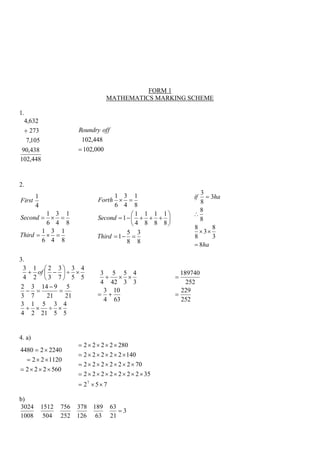 F 1-mathematics-form-1-marking-scheme-mid-term-2-exam-2017 | PDF
