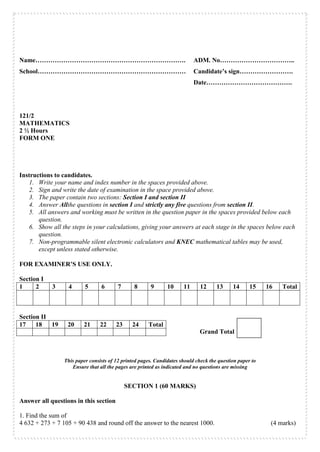 F 1-mathematics-paper-form-1-mid-term-2-exam-2017 | PDF
