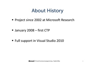 Microsoft F# and functional programming | PPT