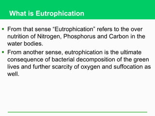 Eutrophication & the Process of Eutrophication | PPTX