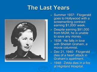 F. Scott Fitzgerald Background Information | PPTX | Celebrity Deaths ...