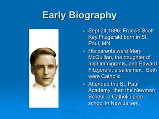 F. Scott Fitzgerald Background Information | PPTX | Celebrity Deaths ...