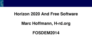 Horizon 2020 and Free Software | PDF