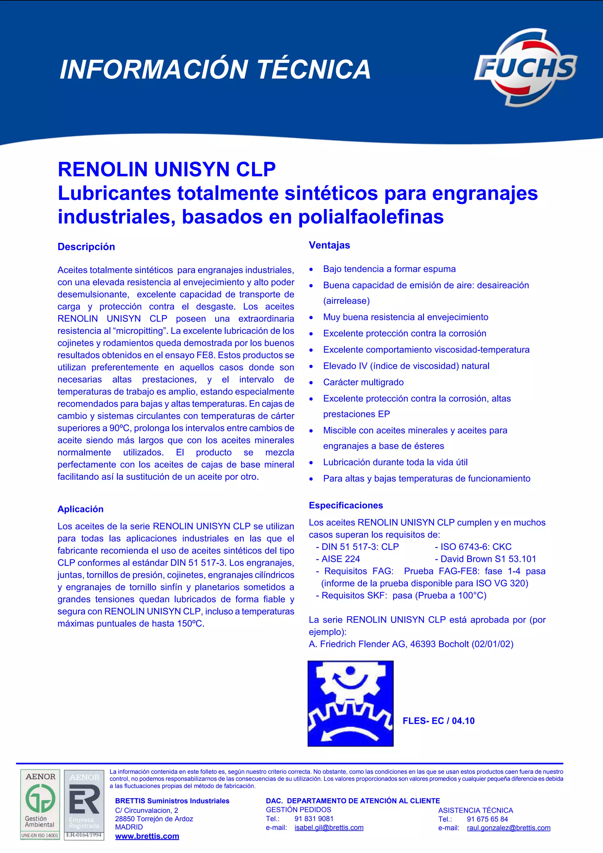 F. Tecnica Renolin Unisyn CLP | PDF