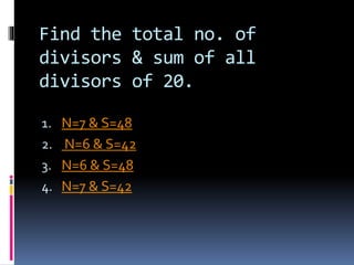 Fundamental theorem of arithmatic | PPSX