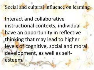 socio-cultural dimensions of learning | PPTX