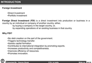 F.d.i. in India | PPTX