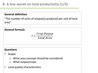 Land Labour Productivity (Franck Cachia, Global Strategy) | PDF