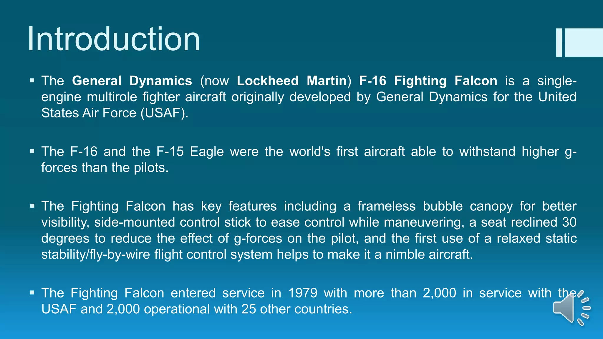 F 16 fighting falcon - lockheed martin's multirole fighter, usa | PPTX