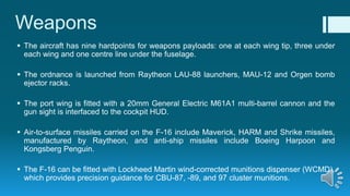 F 16 fighting falcon - lockheed martin's multirole fighter, usa | PPTX