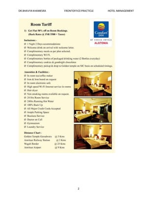 Hotel Front Office Practicals | DOCX