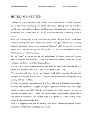 Hotel Front Office Practicals | DOCX