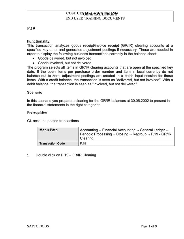 F.19 gr ir regrouping | DOC