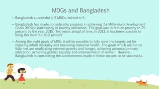 Achievements of MDGs in Bangladesh | PPTX | Debated Sensitive Social ...