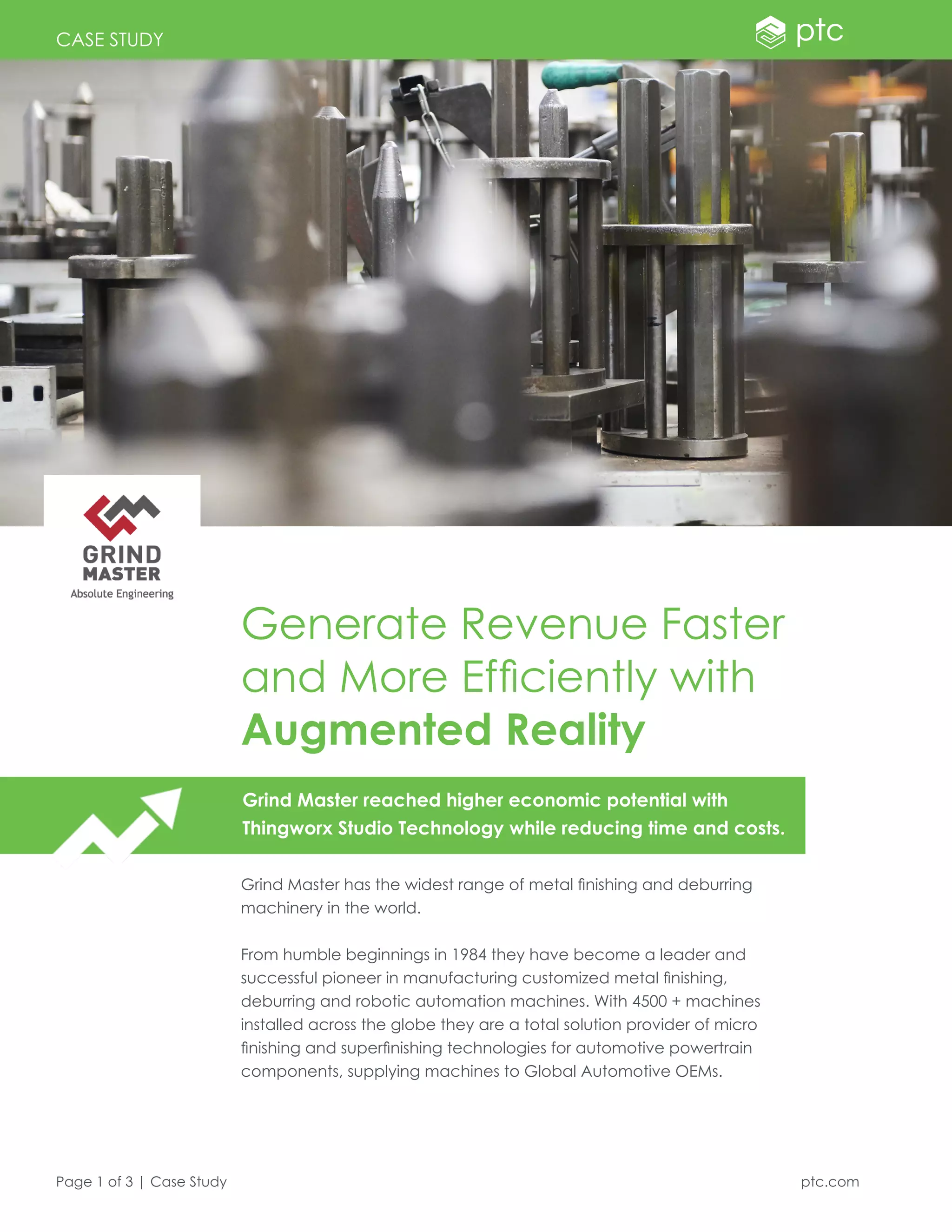 Grindmaster Machines Augmented Reality Case Study with PTC | PDF | Business | Business and Finance