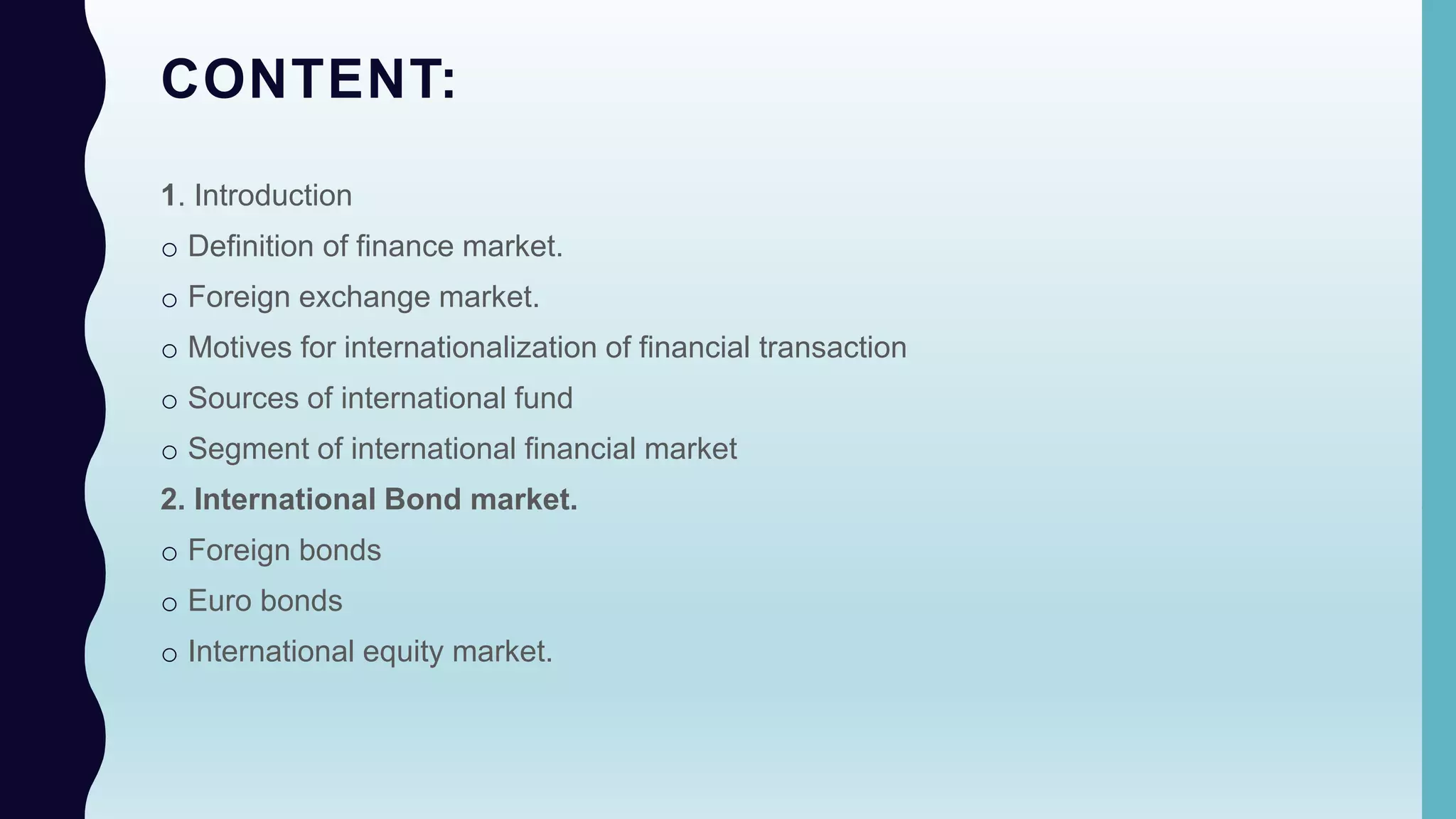 about international market finance | PPTX