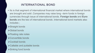 about international market finance | PPT