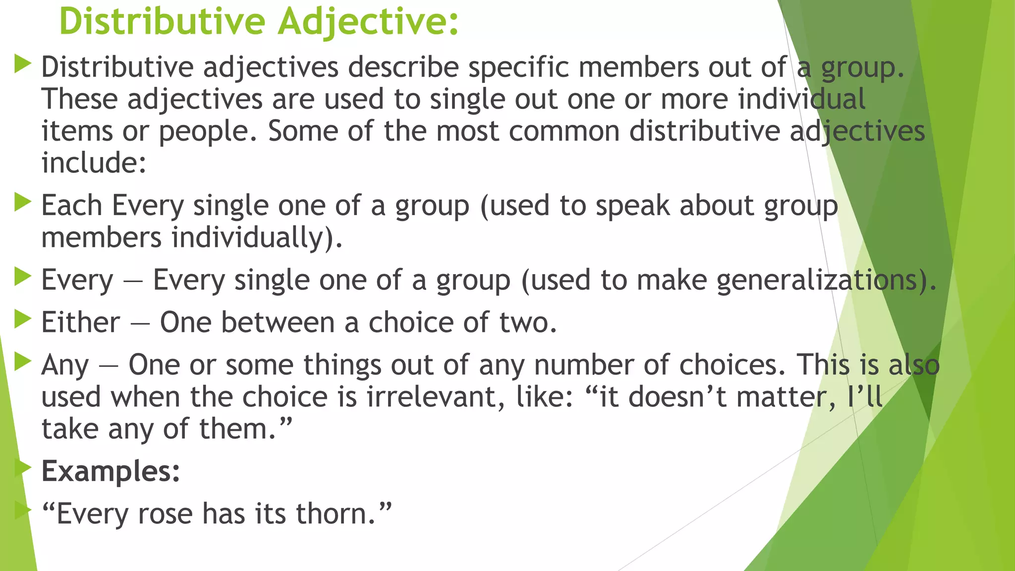 Adjectives and its Type | PPT