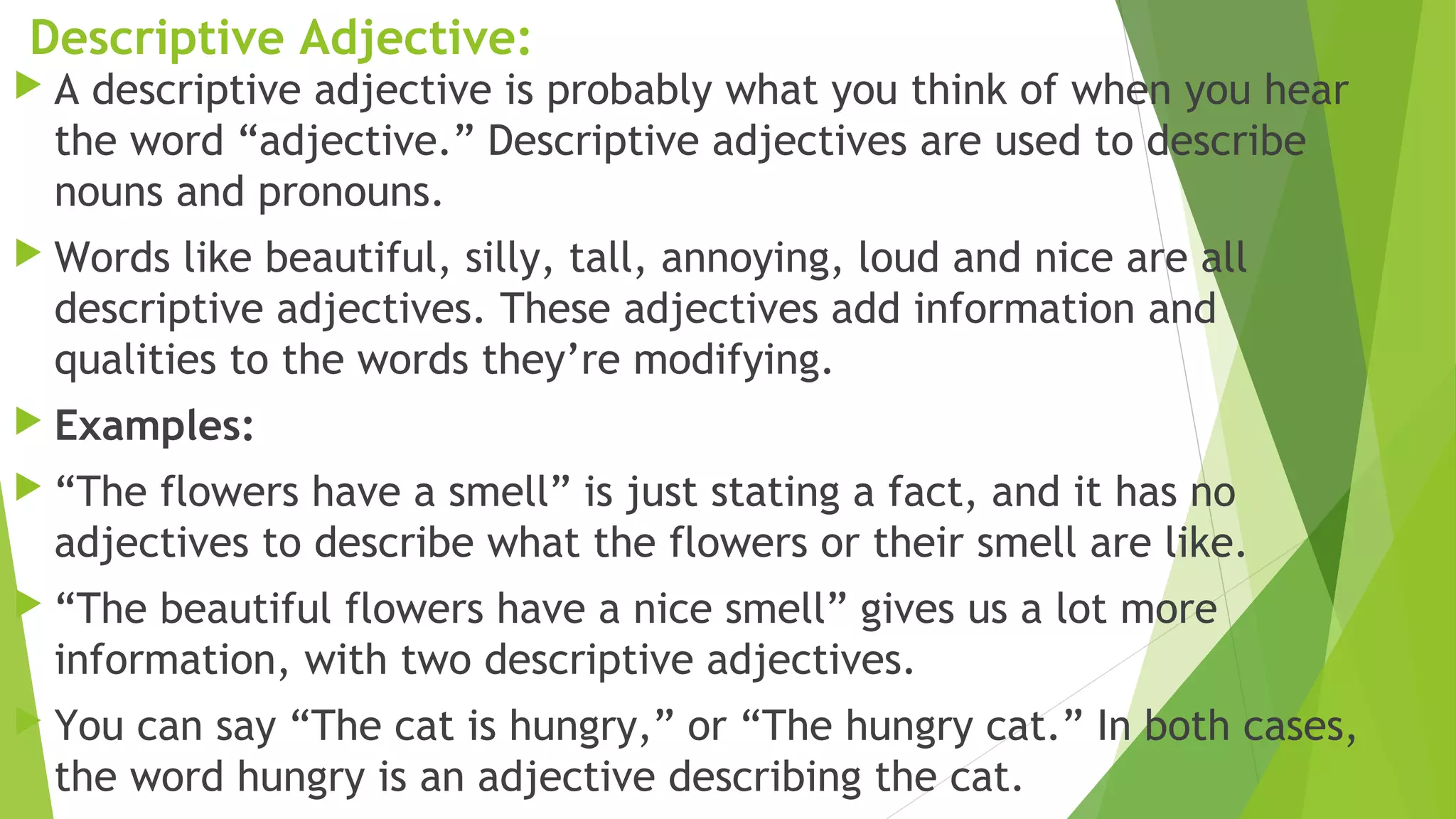 Adjectives and its Type | PPT