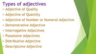 Adjectives and its Type | PPT