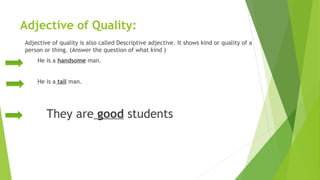 Adjectives and its Type | PPT