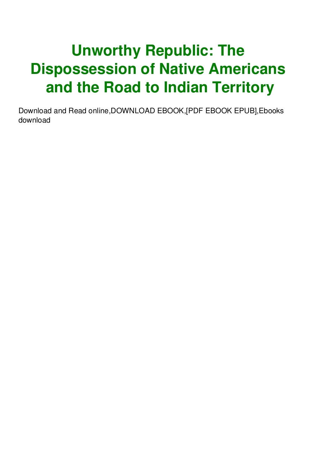 [F.R.E.E] [D.O.W.N.L.O.A.D] [R.E.A.D] Unworthy Republic The ...