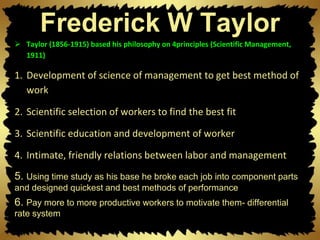 F.w. taylor , Principles of Scientific Management, | PPT