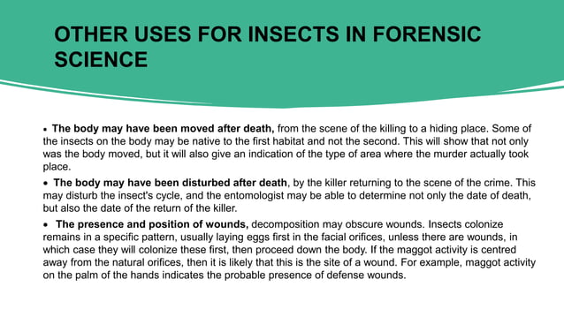 Forensic entomology collection, preservation evidence | PPTX