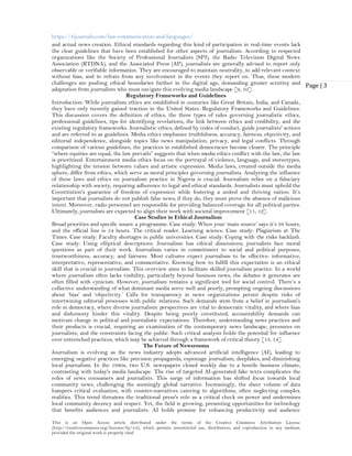 The Future of Journalism: Ethics in the Digital Landscape (www.kiu.ac ...