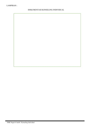 Format laporan konseling individual dan kelompok | DOCX