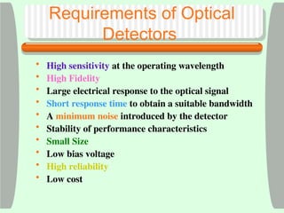 Optical Detectors in optical communication.ppt