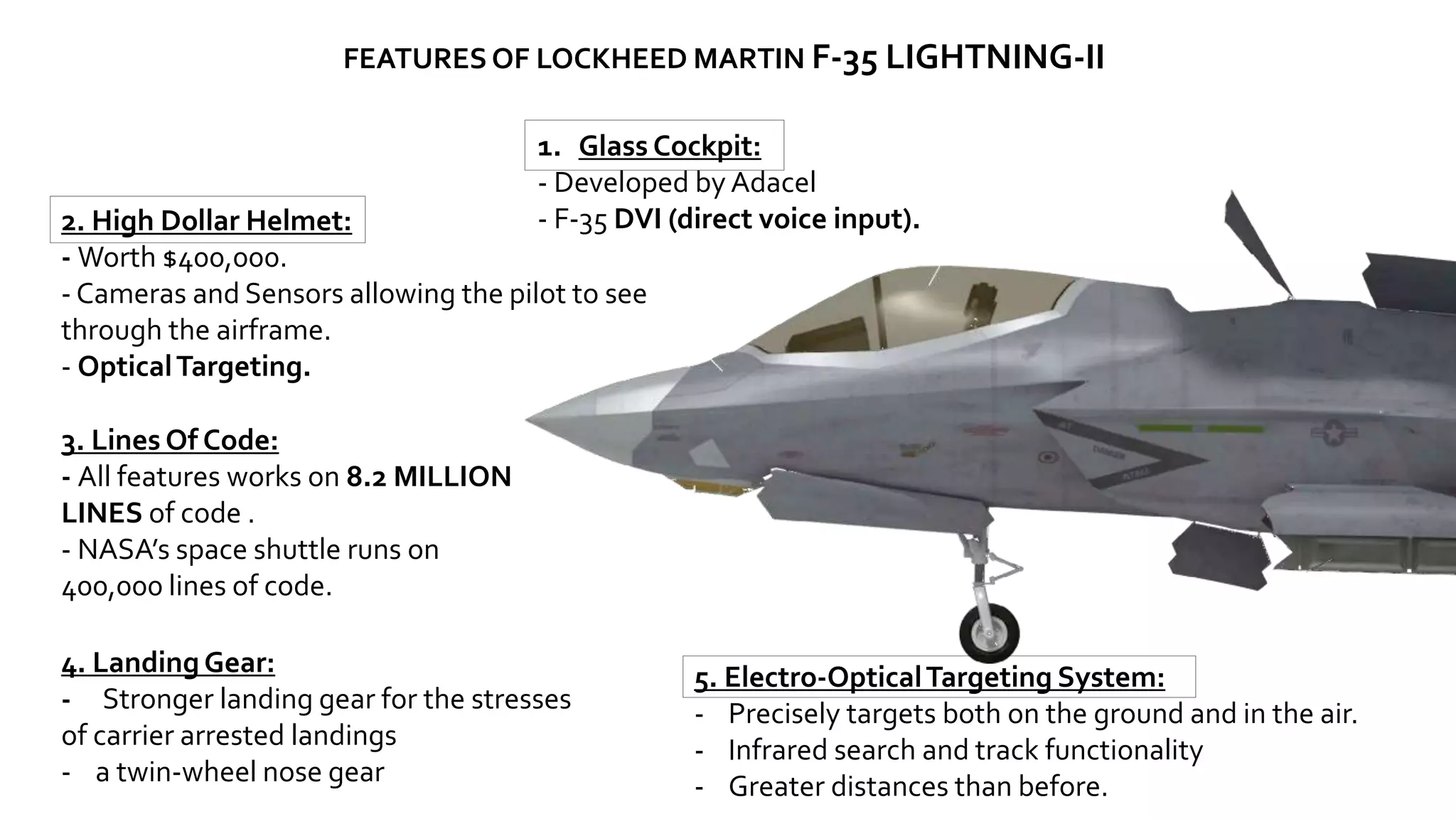 Lockheed Martin F35 Lightning II(Aerodynamics Presentation) | PPTX