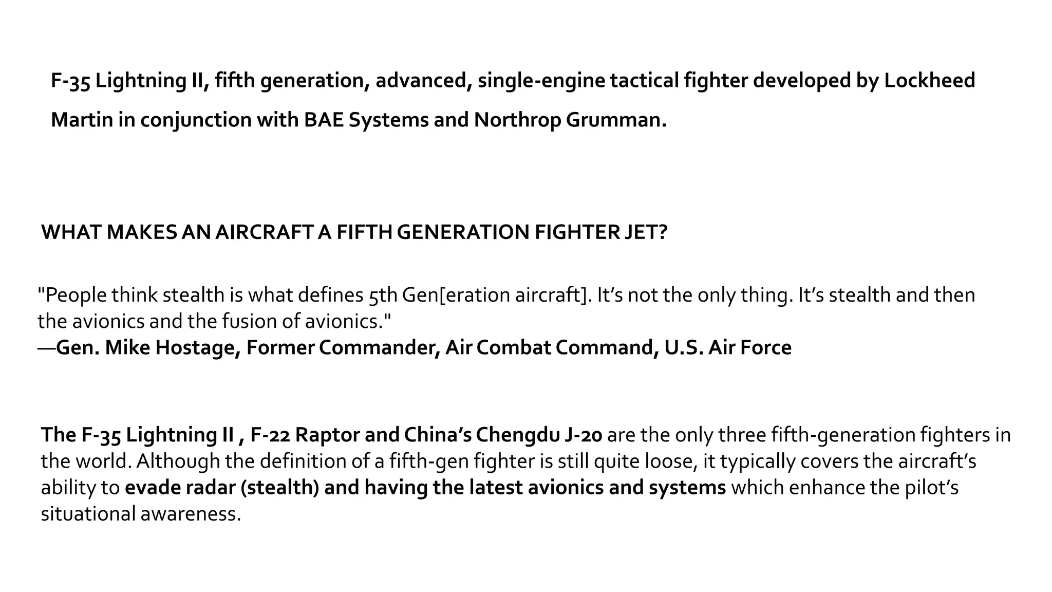 Lockheed Martin F35 Lightning II(Aerodynamics Presentation) | PPTX