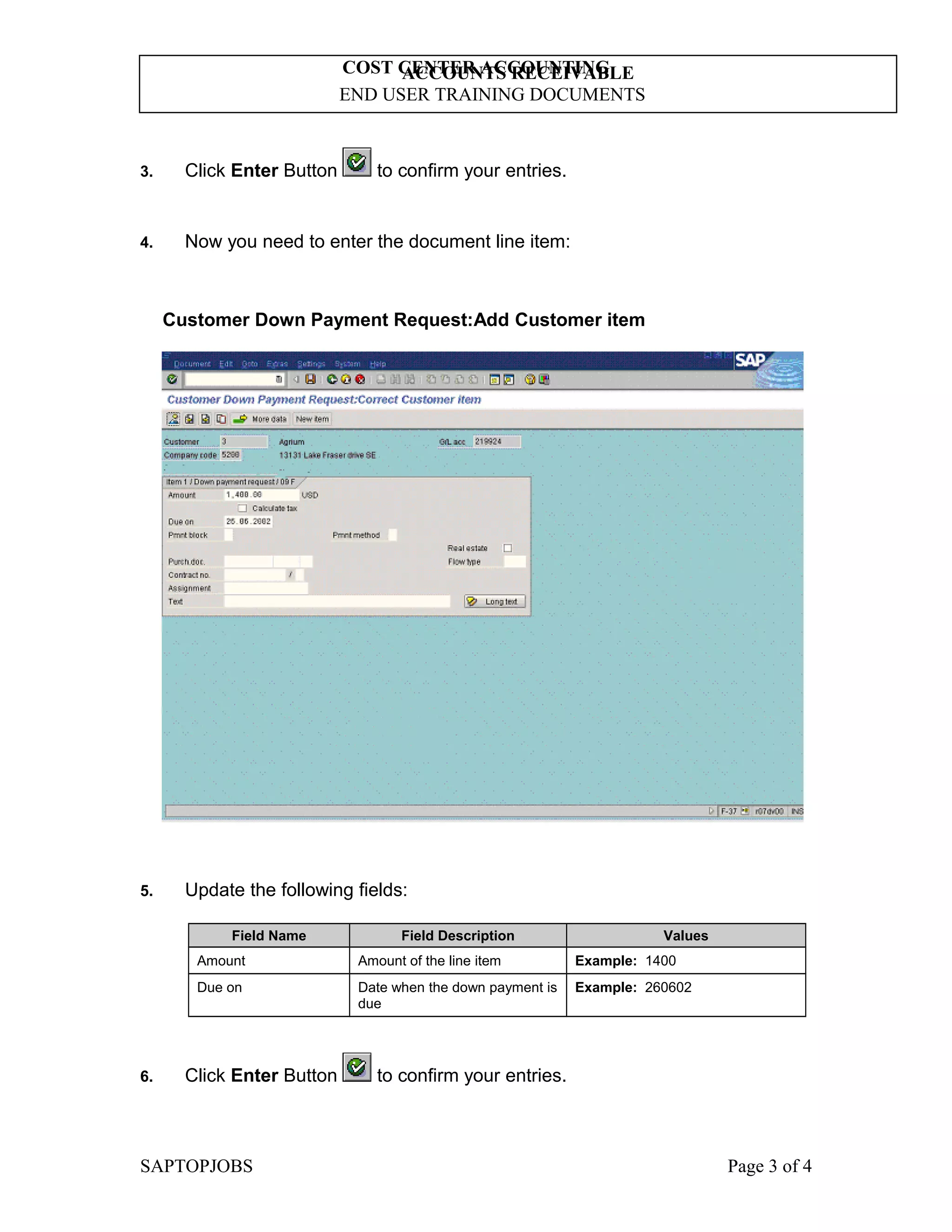 F 37 customer down payment request | DOC